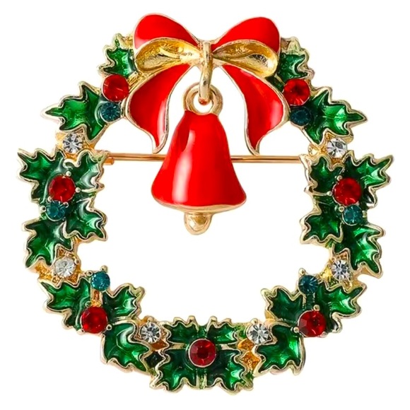 Jewelry | Vintage Christmas Wreath Pin | Poshmark
